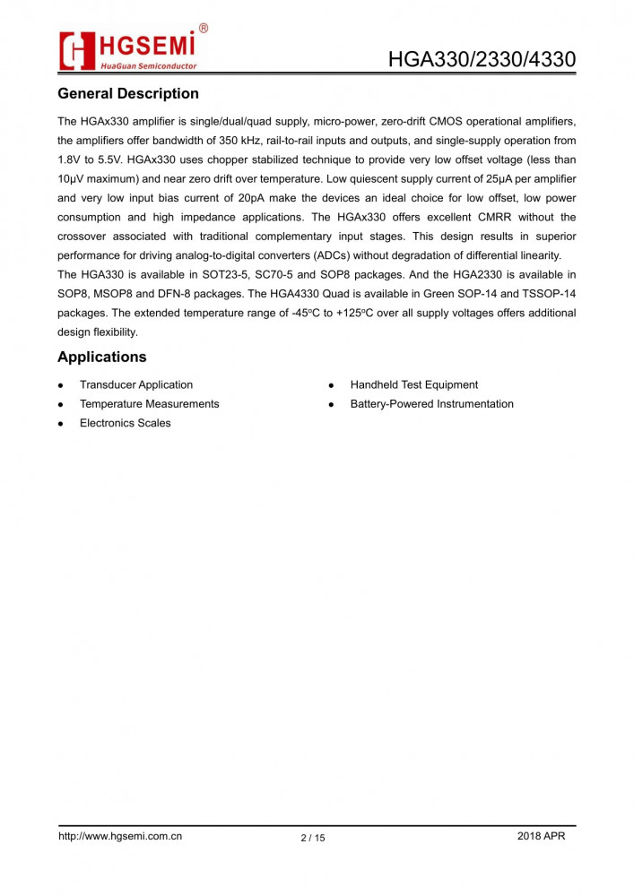HGA330M/TR datasheet page 2