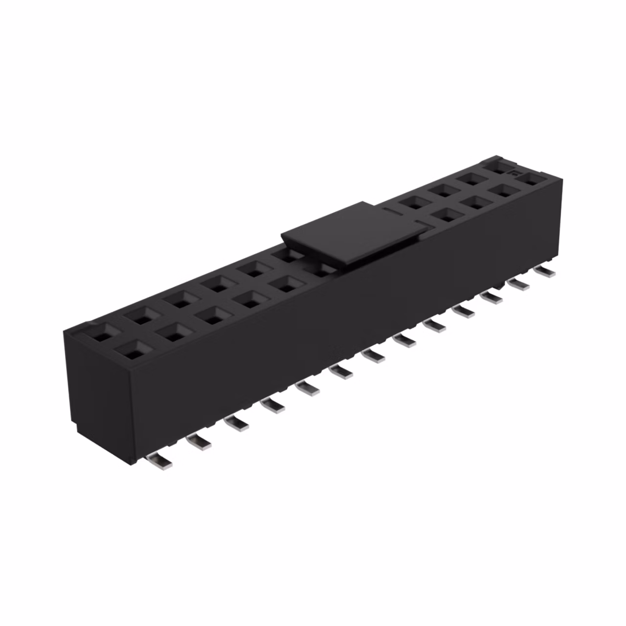Milli-Grid Vertical Receptacle, 2.00mm Pitch, Dual Row, Surface Mount, Top/Bottom Entry, with Press-fit Plastic Pegs, with Cap, Tube, 0.38µm Gold (Au) Plating, 26 Circuits, Lead-Free for sale