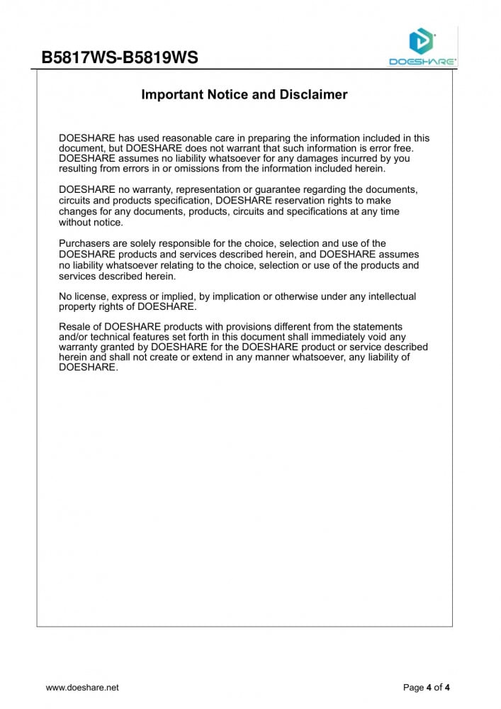 B5819WS datasheet page 4