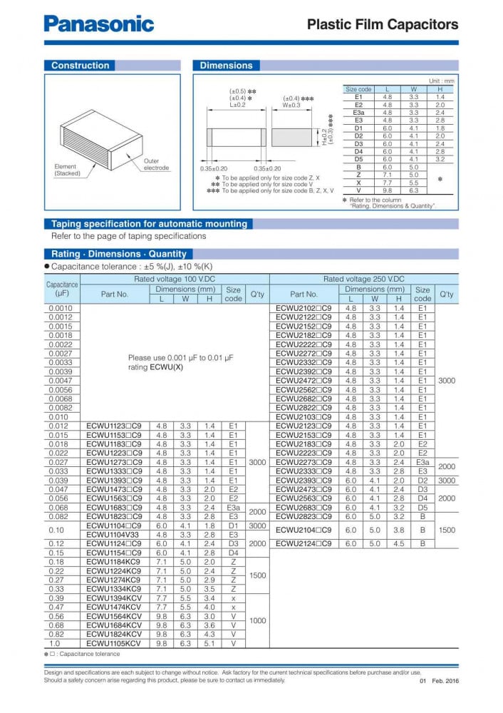 PANASONIC ECWU(C) technical document page 2