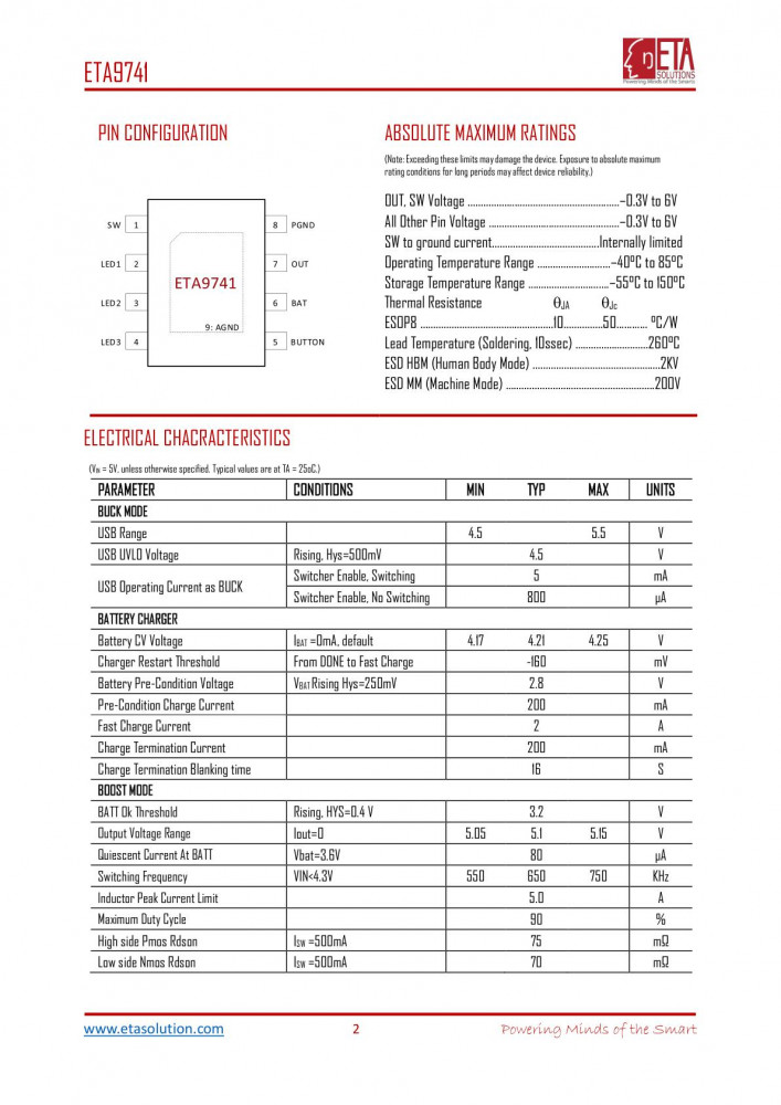 ETA9741 technical document page 2
