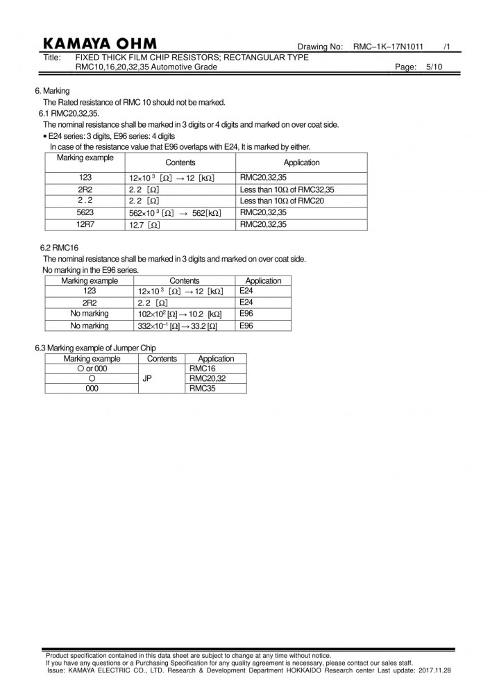 KAMAYA datasheet page 6