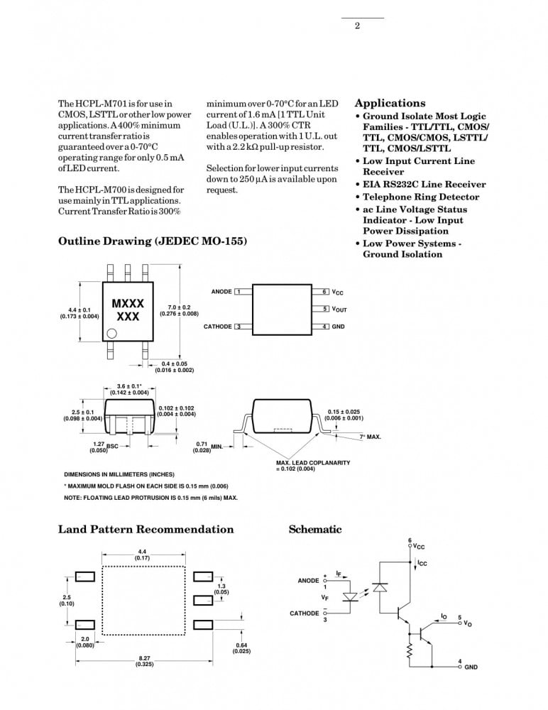 HCPL-M701 datasheet page 2