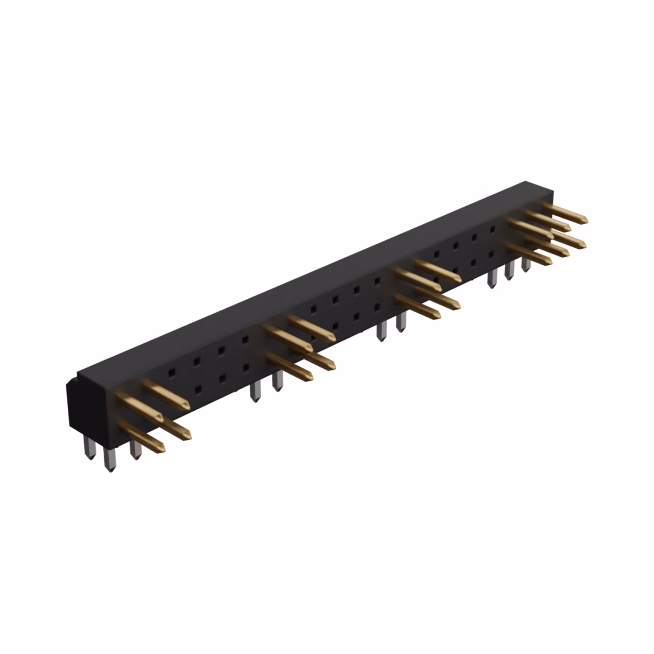 2.00mm Pitch Milli-Grid Header, Right-Angle, Through Hole, 42 Circuits (void at circuits 5-12, 17-24, 29-36), 0.38µm Gold (Au) Plating, Mating Pin Length 4.00mm, Tail Length 2.60mm, Tray, Lead-Free for sale