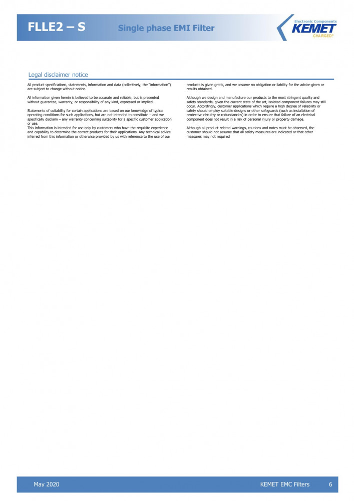 KEMET FLLE series datasheet page 6