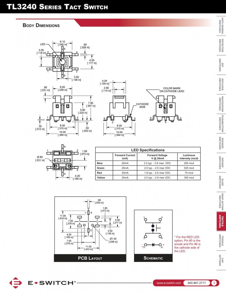 TL3240F160G technical document page 2