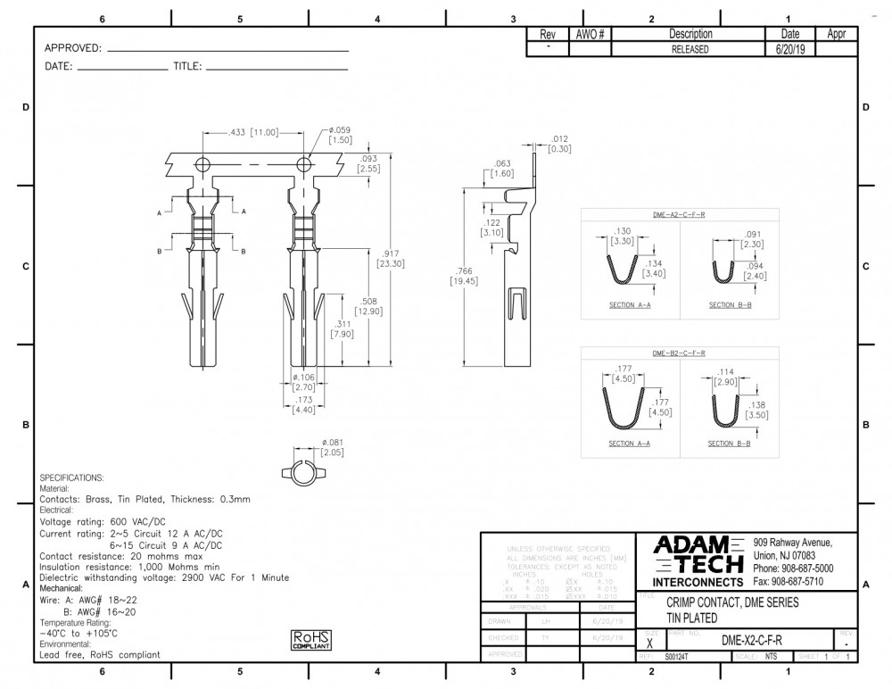 ADAM TECH DME-X2-C-F-R technical document image