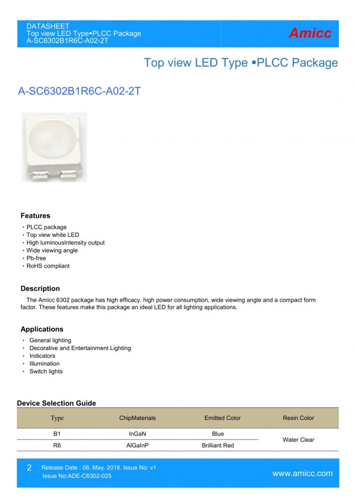 A-SC6302B1R6C-A02-2T datasheet page 2