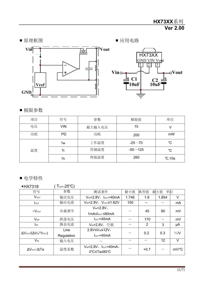 HX7344 datasheet page 2