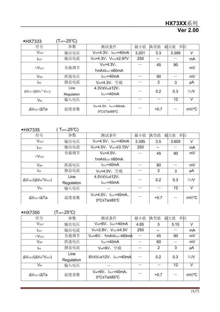 HX7344 datasheet page 4