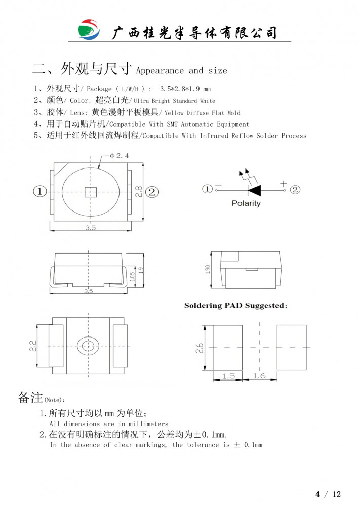 GL3528UW01 datasheet page 4