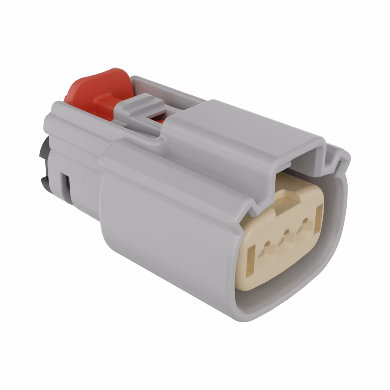MX150 Mat-Sealed Female Connector Assembly, Single Row, 3 Circuits, Keying Option D, with Connector Position Assurance, Stone Gray for sale