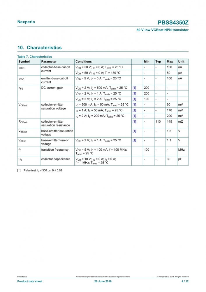 PBSS4350Z datasheet page 4