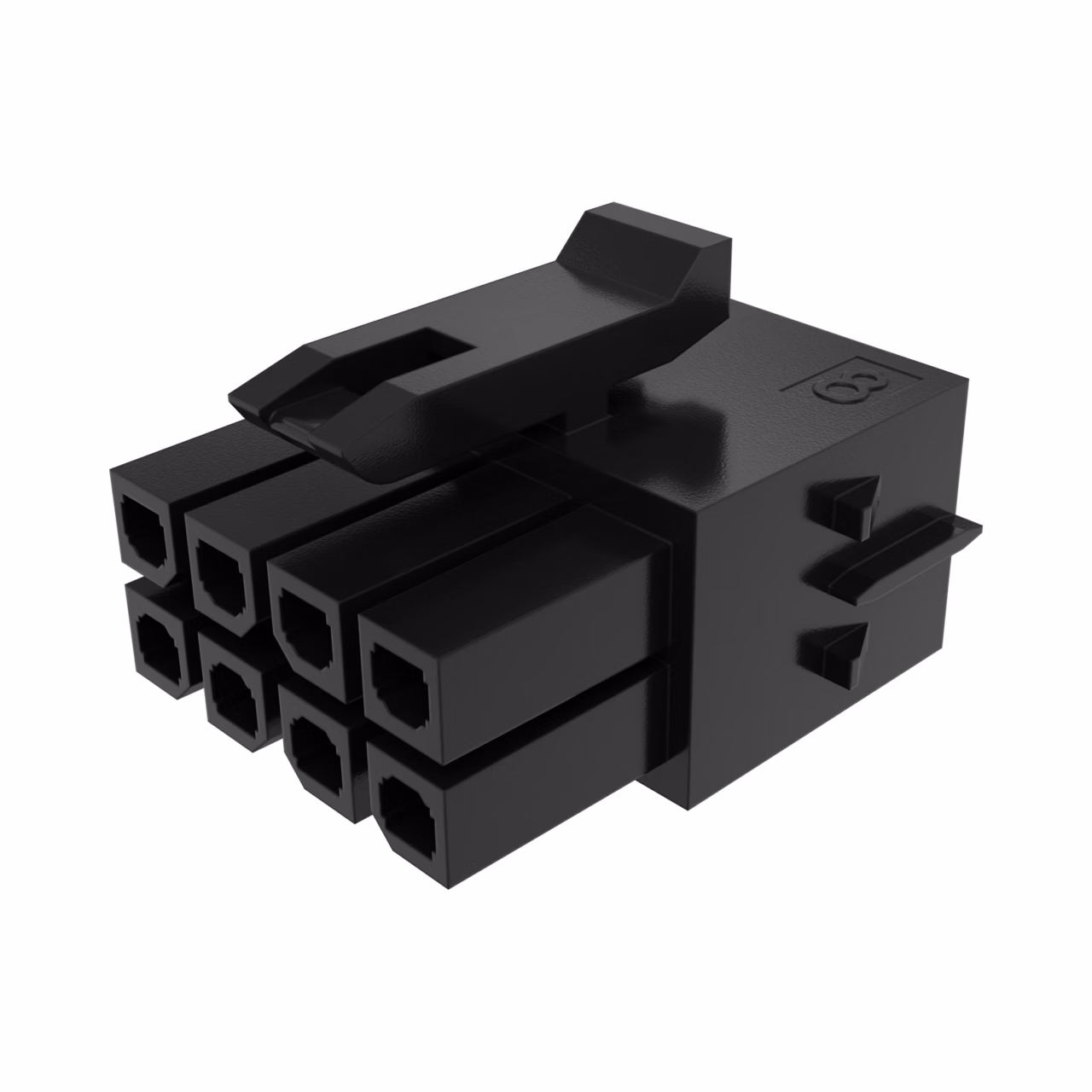 Micro-Fit+ Receptacle Housing, Dual Row, 8 Circuits, UL 94V-0, Low-Halogen, Black for sale