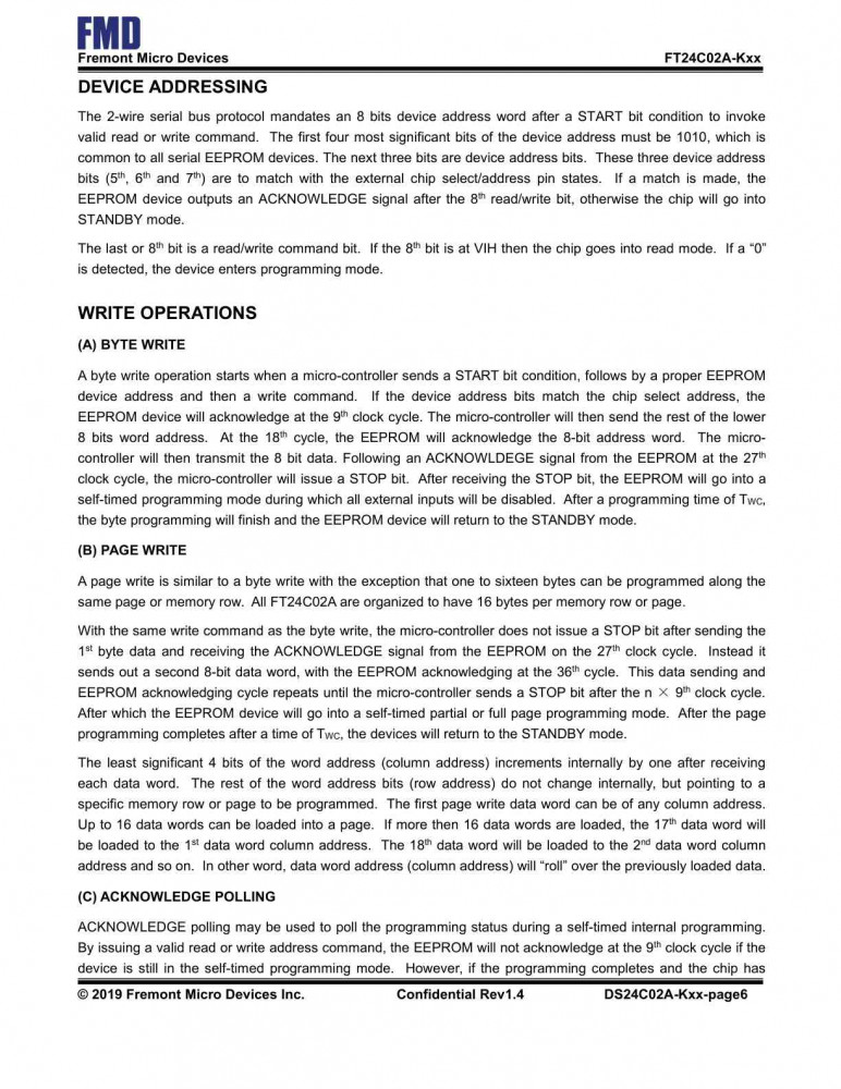 FT24C02A-KLR-T datasheet page 6