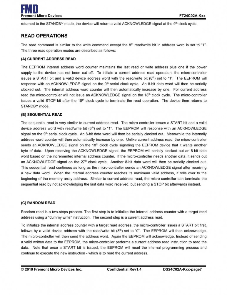 FT24C02A-KLR-T datasheet page 7