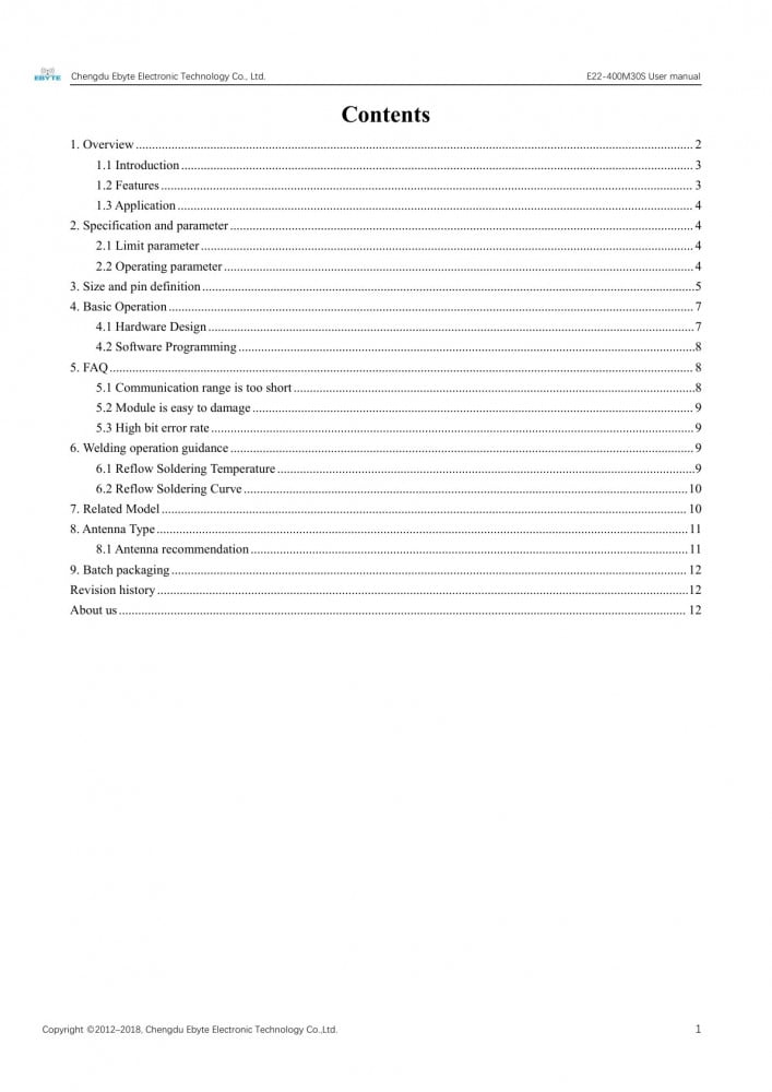 E22-400M22S technical document page 2
