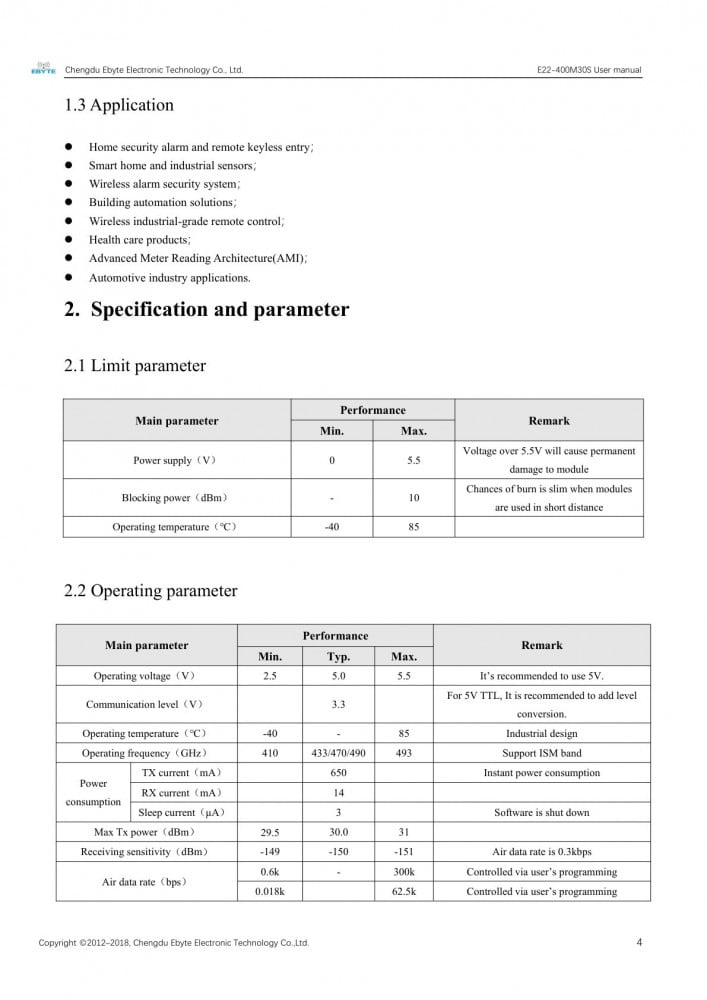 E22-400M22S technical document page 5