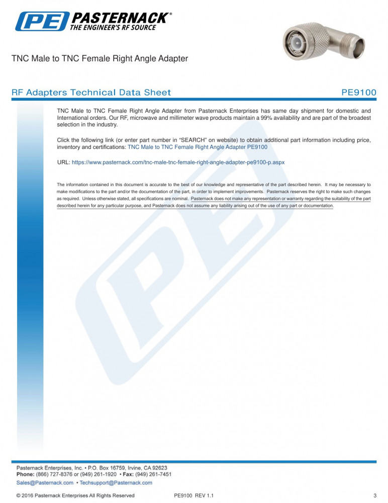 PE9100 technical document page 3