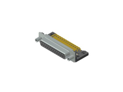 D-SUB Dual Port • Dual port 25-pos. /25-pos. • Dual port socket upper / Socket bottom • Solder pin angled .625