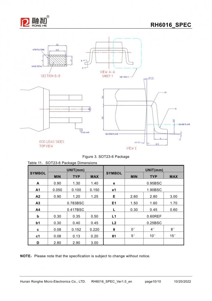 RH6016 datasheet page 10