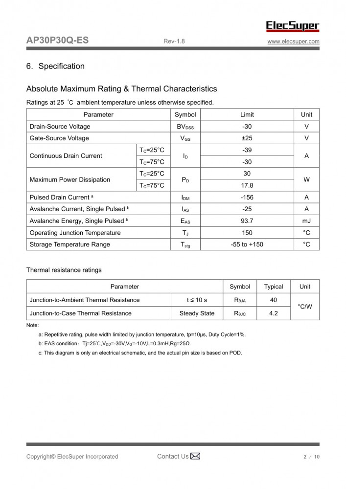 AP30P30Q-ES datasheet page 2