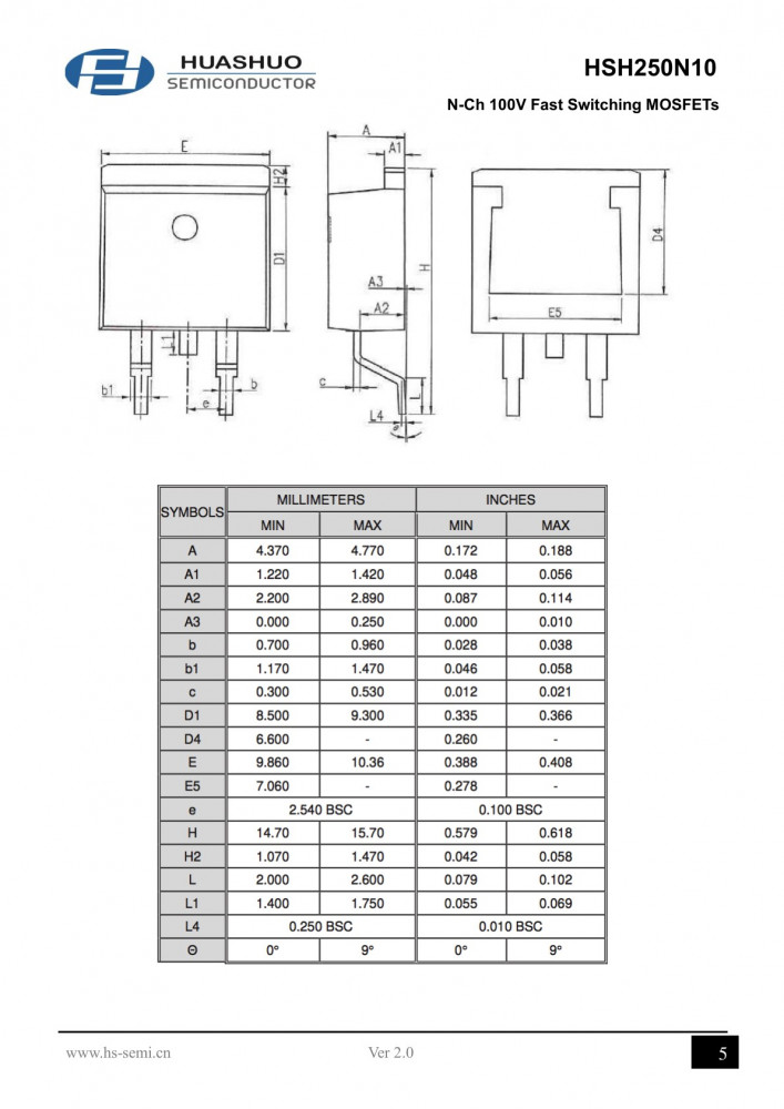 HSH250N10 technical document page 5