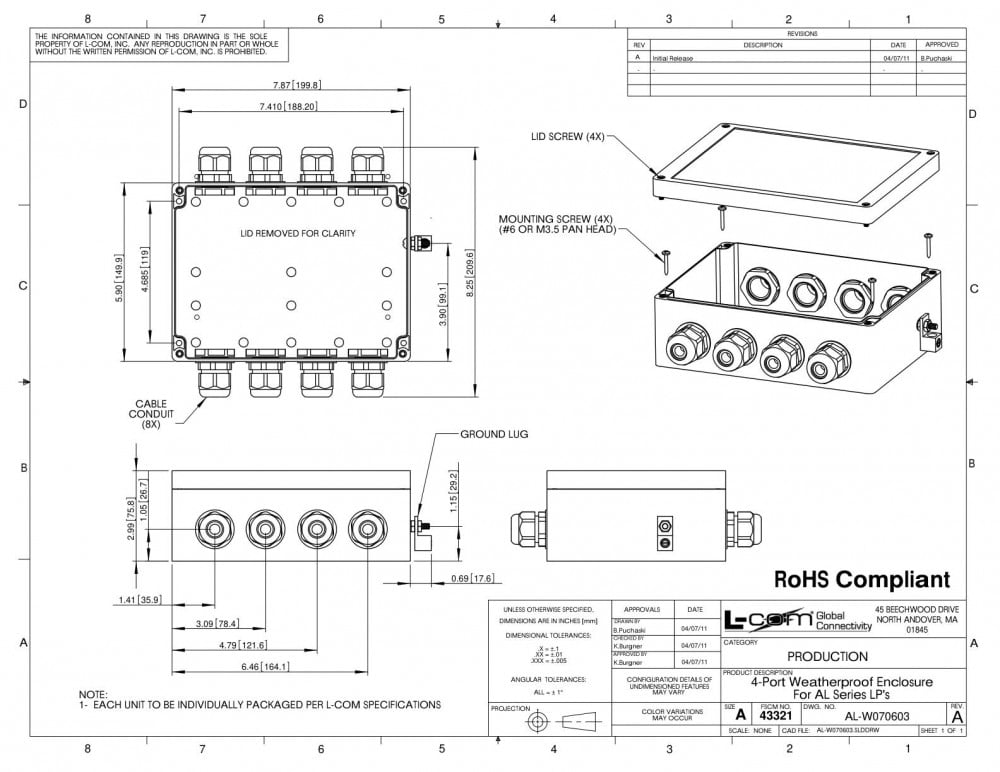 L-com AL-CAT5W-4-24 technical document page