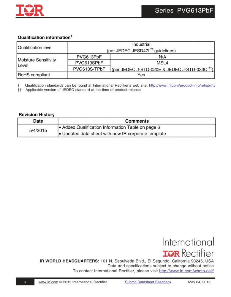 PVG613S datasheet page 6