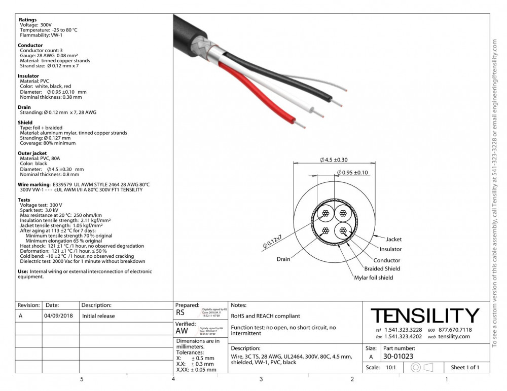 Tensility 30-01023 product drawing preview
