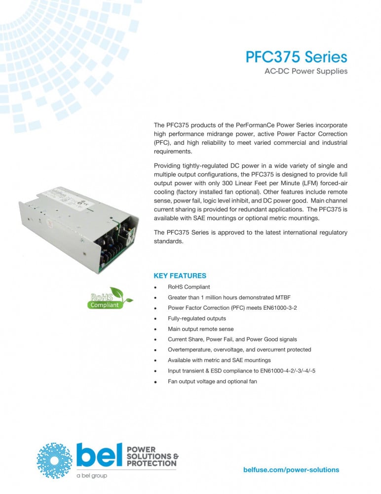 PFC375 datasheet page 1