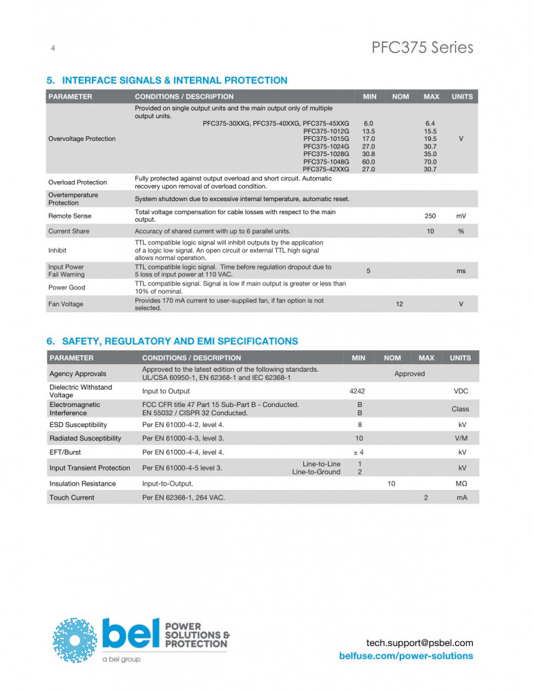 PFC375 datasheet page 4