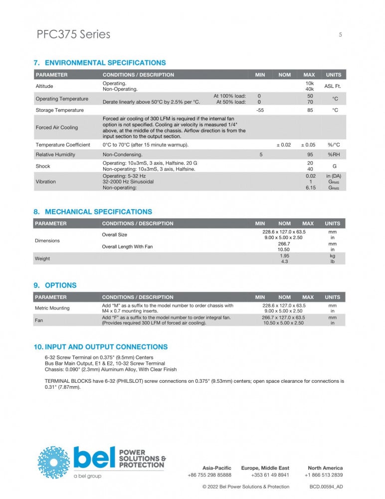 PFC375 datasheet page 5