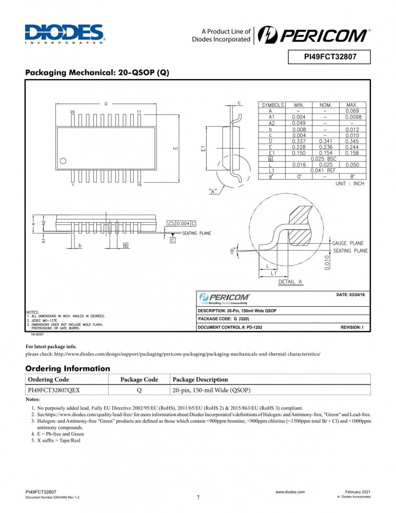 PI49FCT32807 datasheet page 7