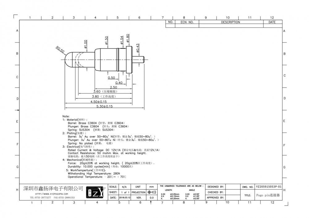 YZ205915053P-01 packaging specification page 3