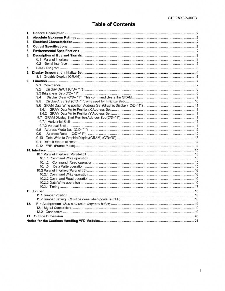 GU128X32-800B specification page 2