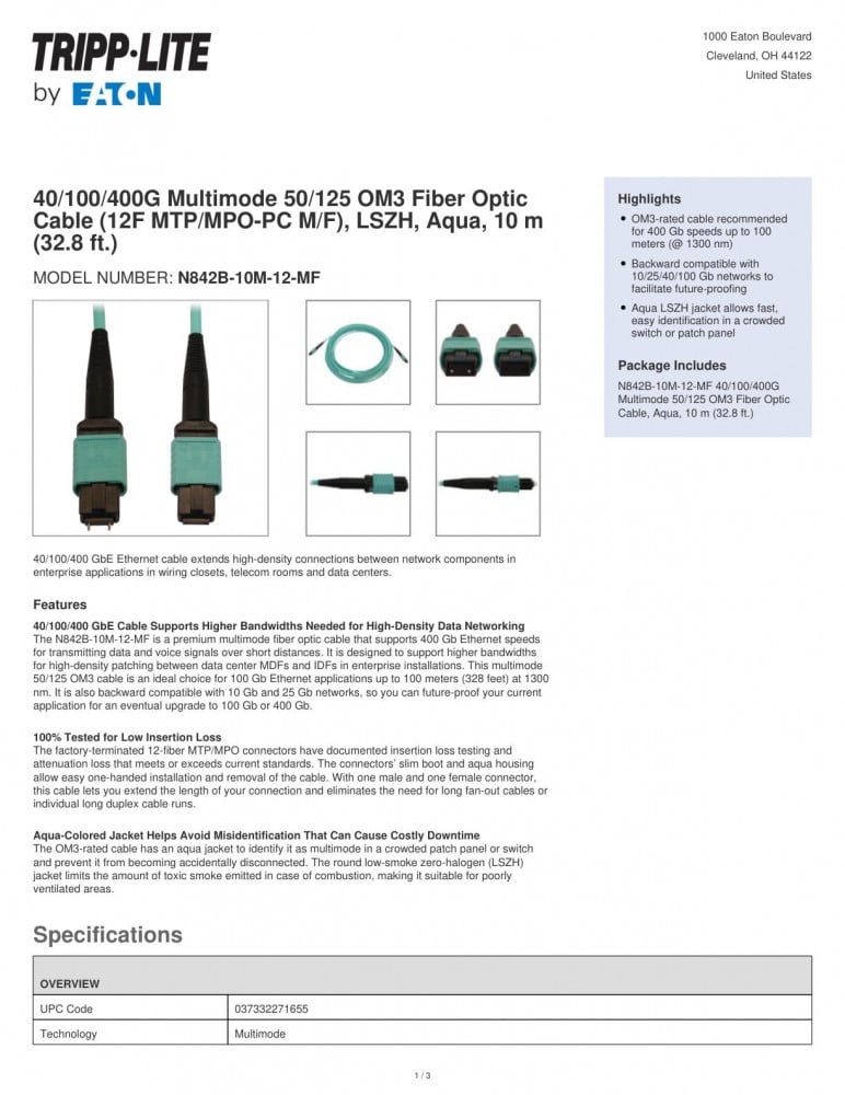 N842B-10M-12-MF technical document page 1