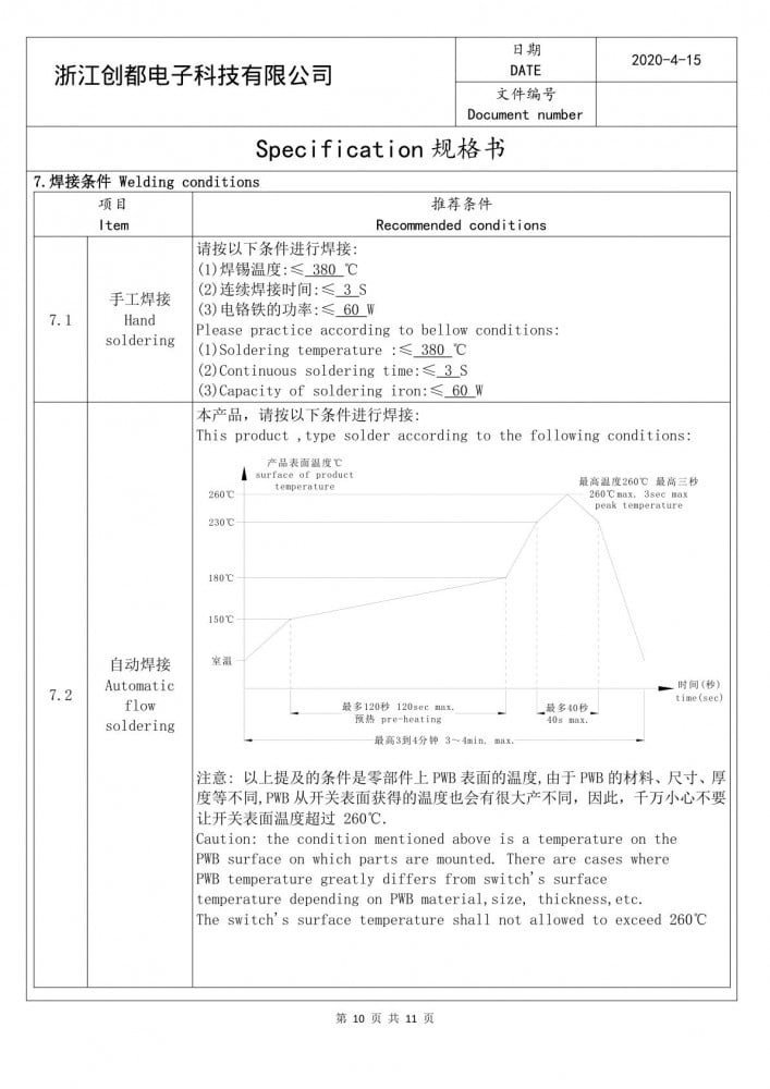 CAX specification page 10
