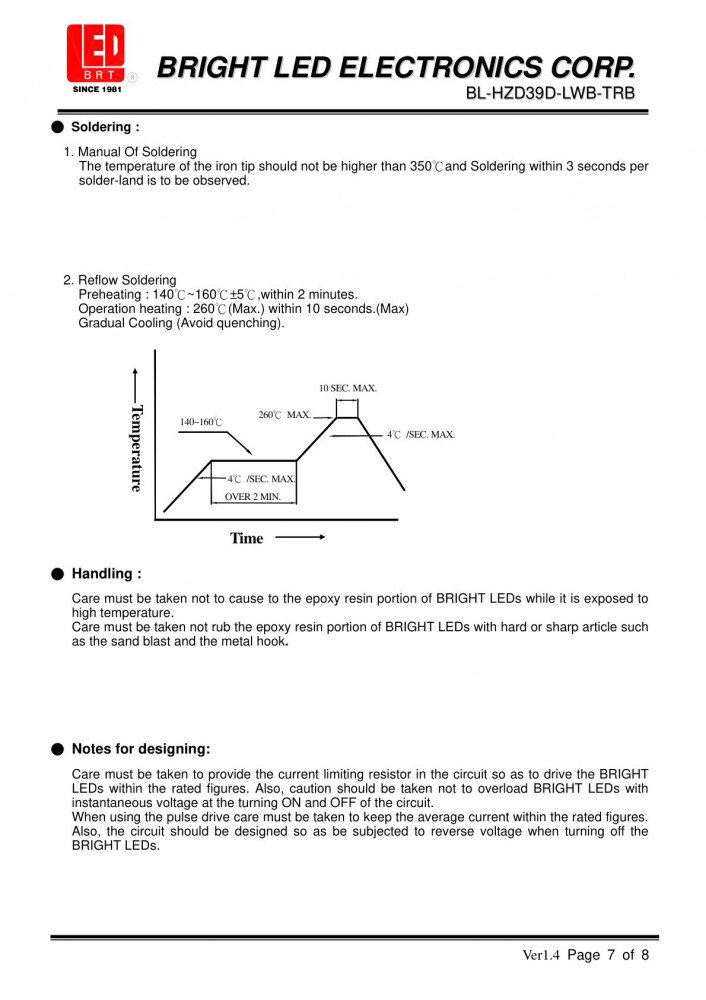 BL-HZD39D-LWB-TRB datasheet page 7