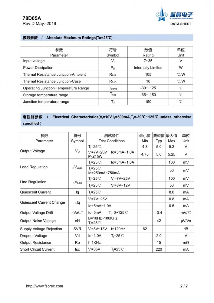78D05A datasheet page 2
