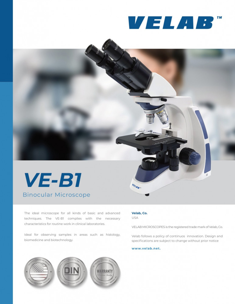 VE-B1 microscope product document page 1