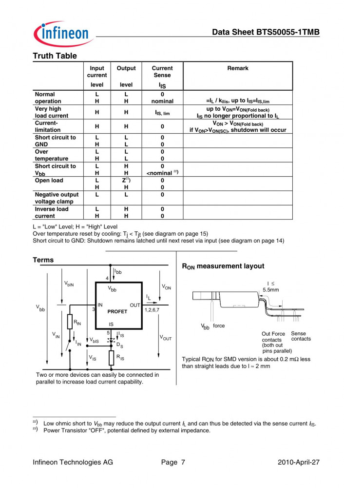 BTS500551TMBAKSA1 datasheet page 7