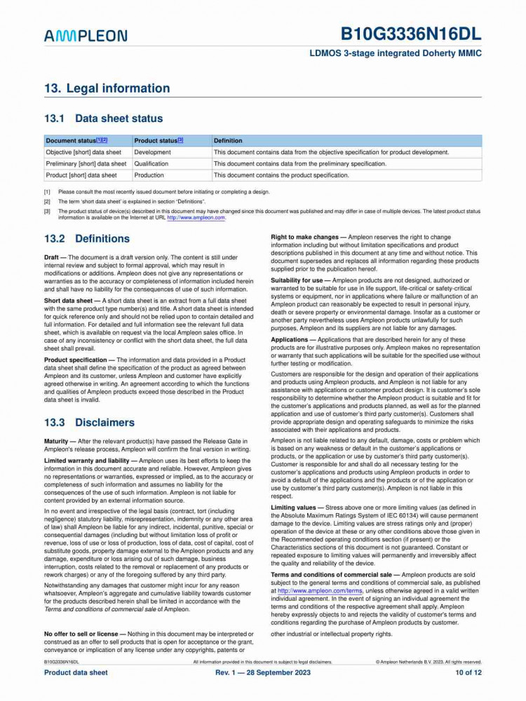 B10G3336N16DL technical document preview, page 10
