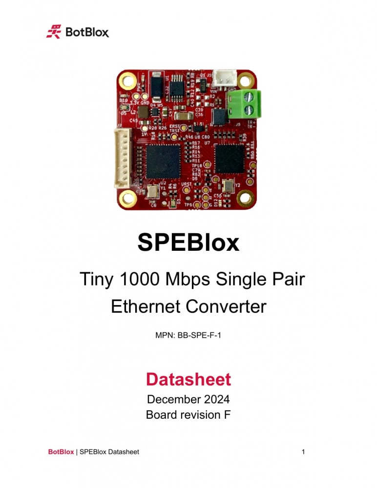 SPEBlox datasheet page 1