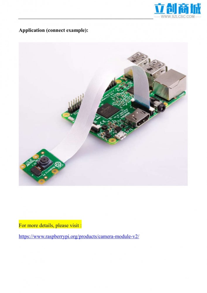 RPICAMERABOARD technical document page 2