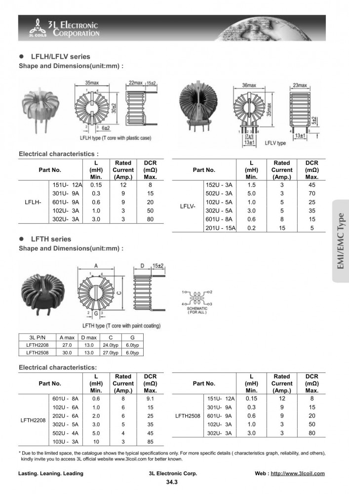3L COILS LFLV series catalogue page