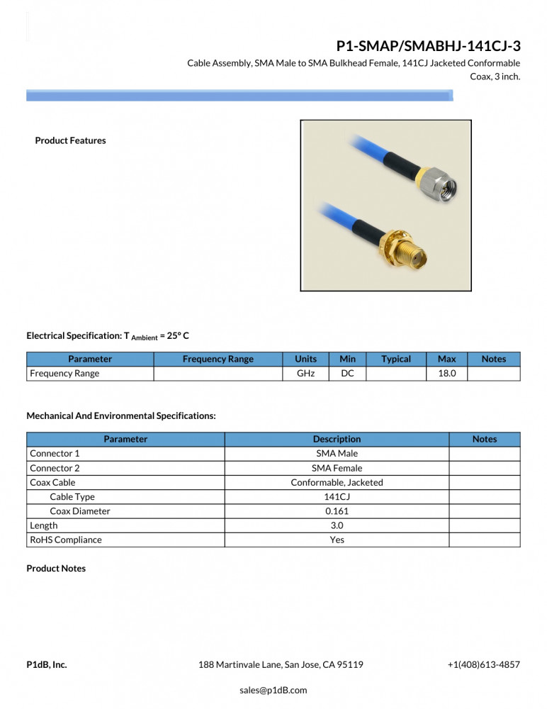 P1-SMAP/SMABHJ-141CJ-3 product documentation page