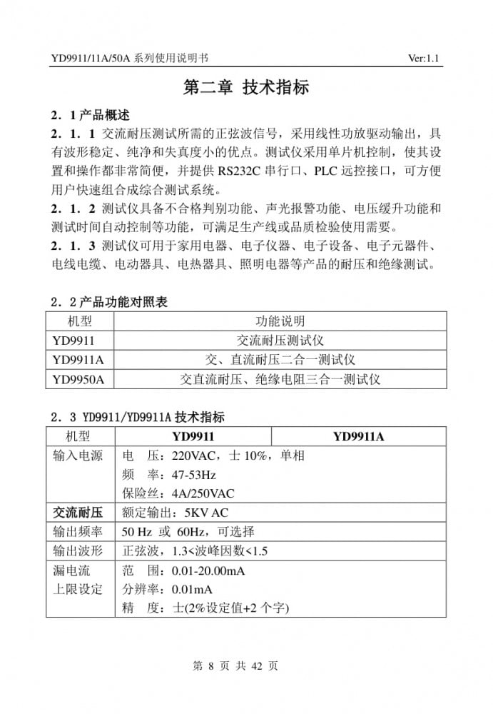 YD9911A manual page 8