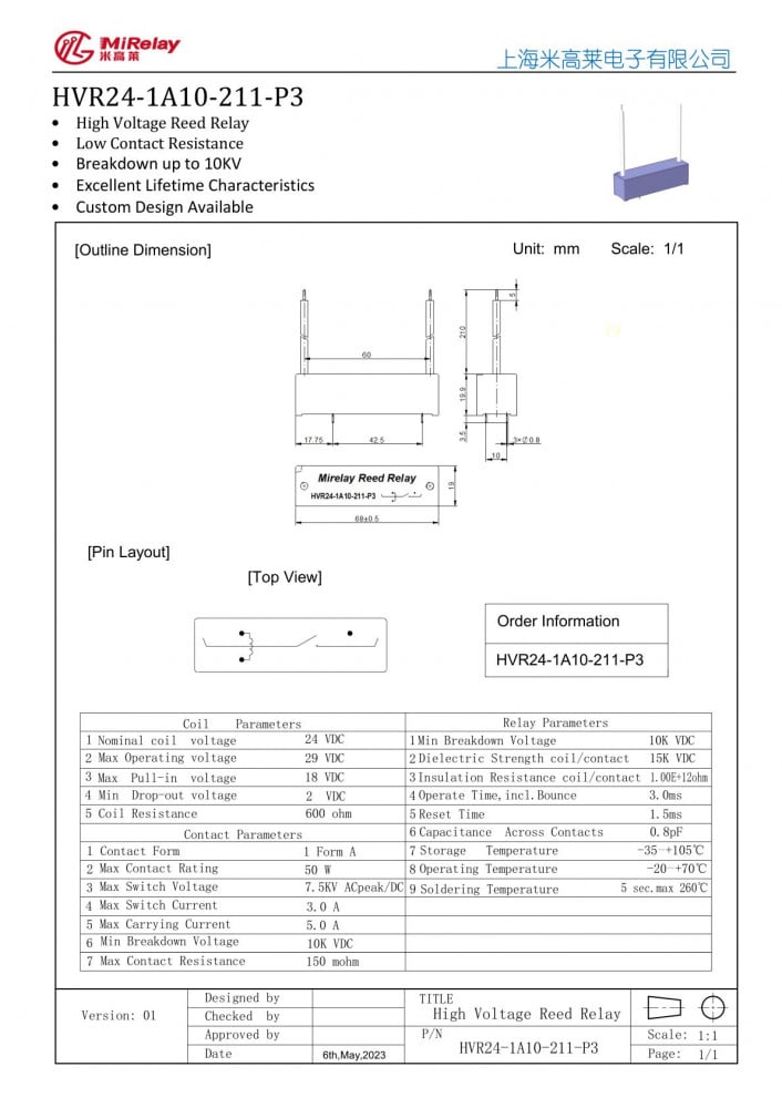 MiRelay HVR24-1A10-211-P3 technical document