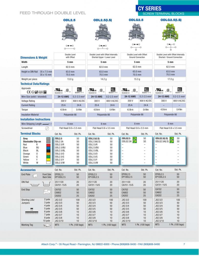 Altech EPODL2.5 technical document page